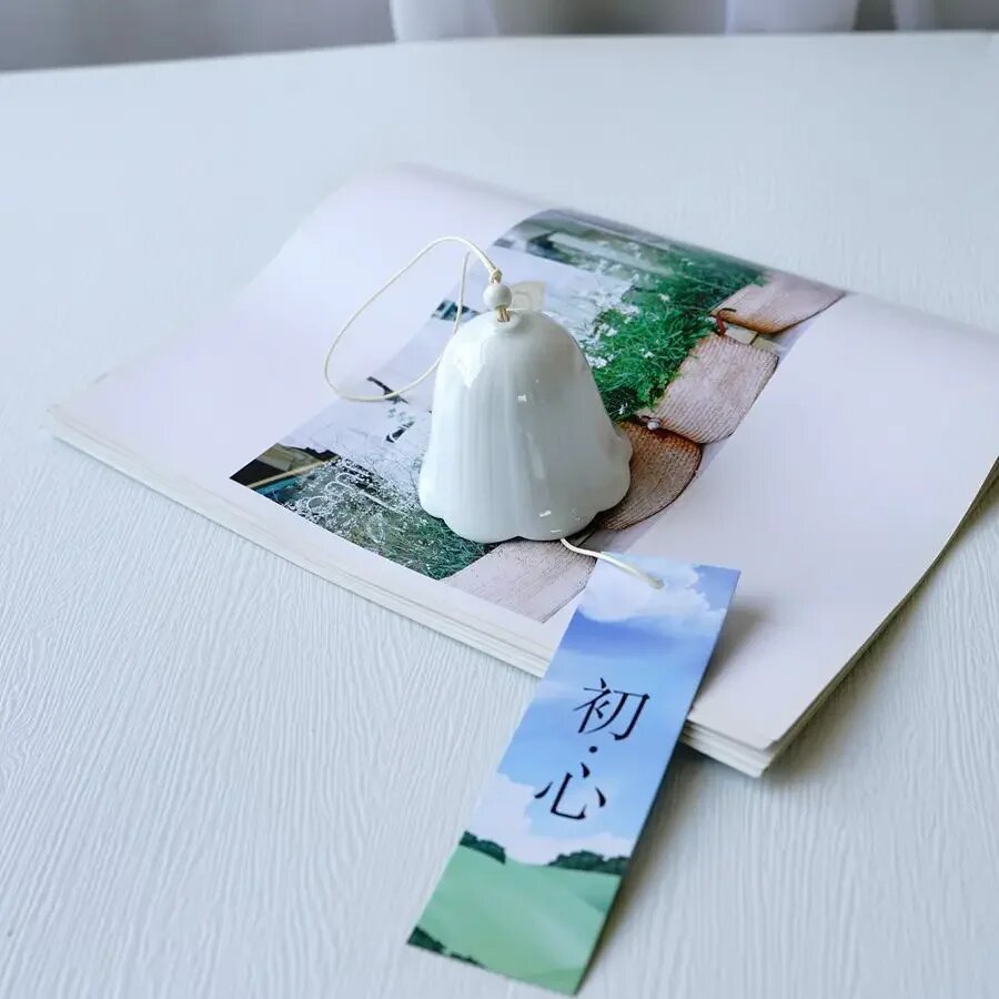 Керамический подвесной колокольчик Орхидея Белый, White 3