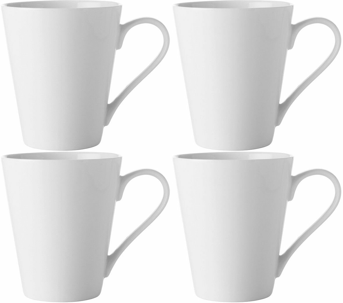 Набор из 4 кружек Maxwell & Williams Белая коллекция 300 мл, фарфор, чашки для чая и кофе 4 шт