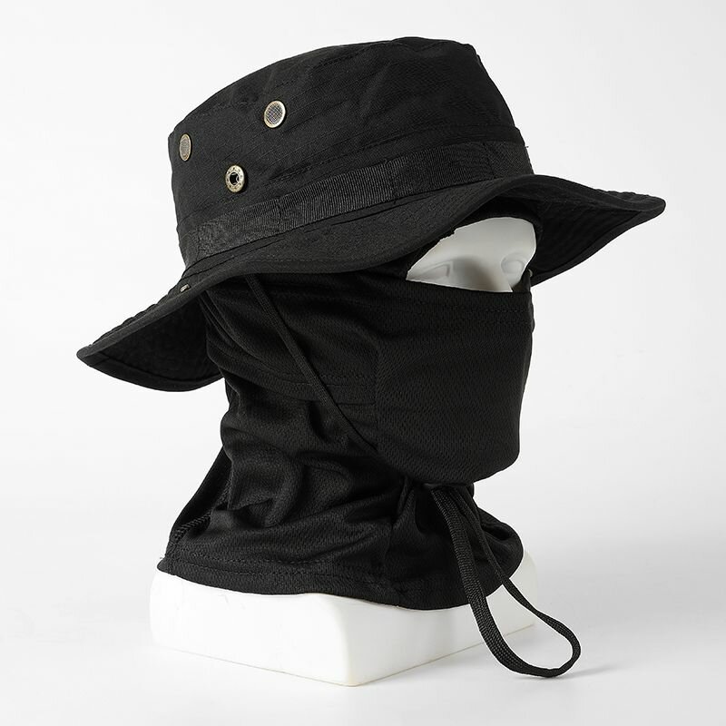 Камуфляжная круглая шляпа с полями, тактическая маскировка для активного отдыха, маска для лица для походов и велоспорта, шляпа для кемпинга и рыбалки, защита от солнца