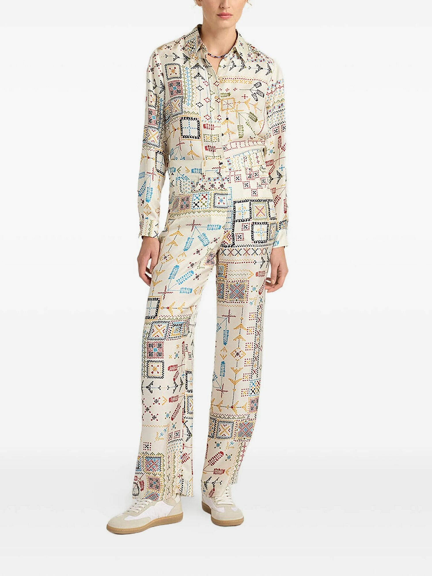 Брюки Momoni Printed straight trousers, размер 42, разноцветный — фото 1