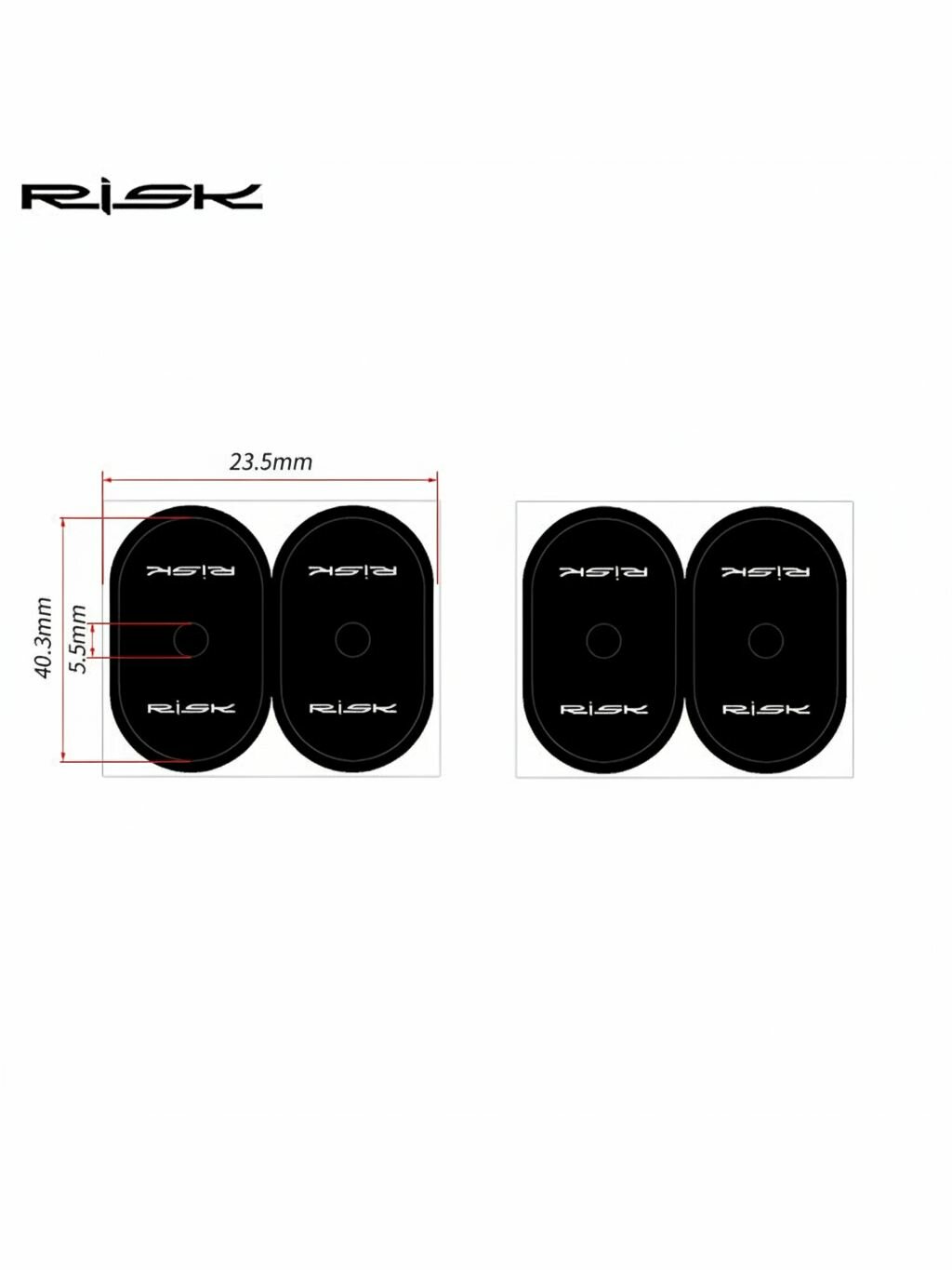 Наклейки защитные RISK на ниппель велосипеда черные овальные 4 шт