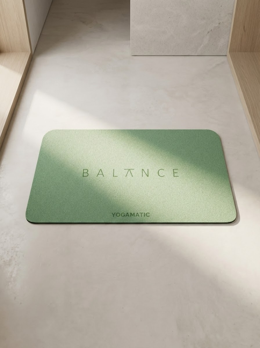 Мини коврик для йоги Yogamatic Balance Pad Olive, 68х45х0.4 см, зеленый, защита коленей