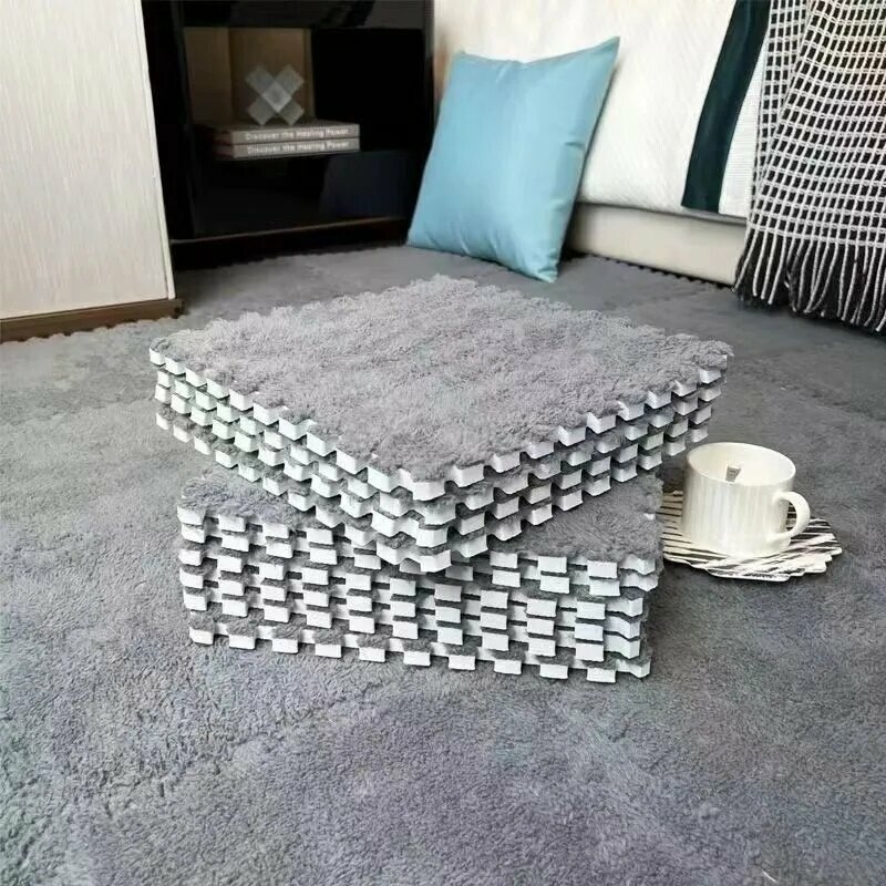 Плюшевый коврик для ползания в помещении, мягкий и теплый ковер для гостиной, 10шт, размер 30х30