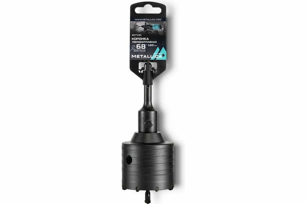 Коронка твердосплавная SDS-plus, 68x160х100 мм, h 50 мм, М22.0x2.0 мм, с адаптером METALLICA Optima 907191