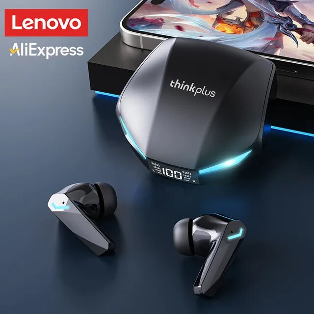 Новая беспроводная гарнитура Lenovo XT53 с улучшенным Bluetooth 5.4, светодиодным цифровым дисплеем, водонепроницаемым корпусом и низкой задержкой для игр.