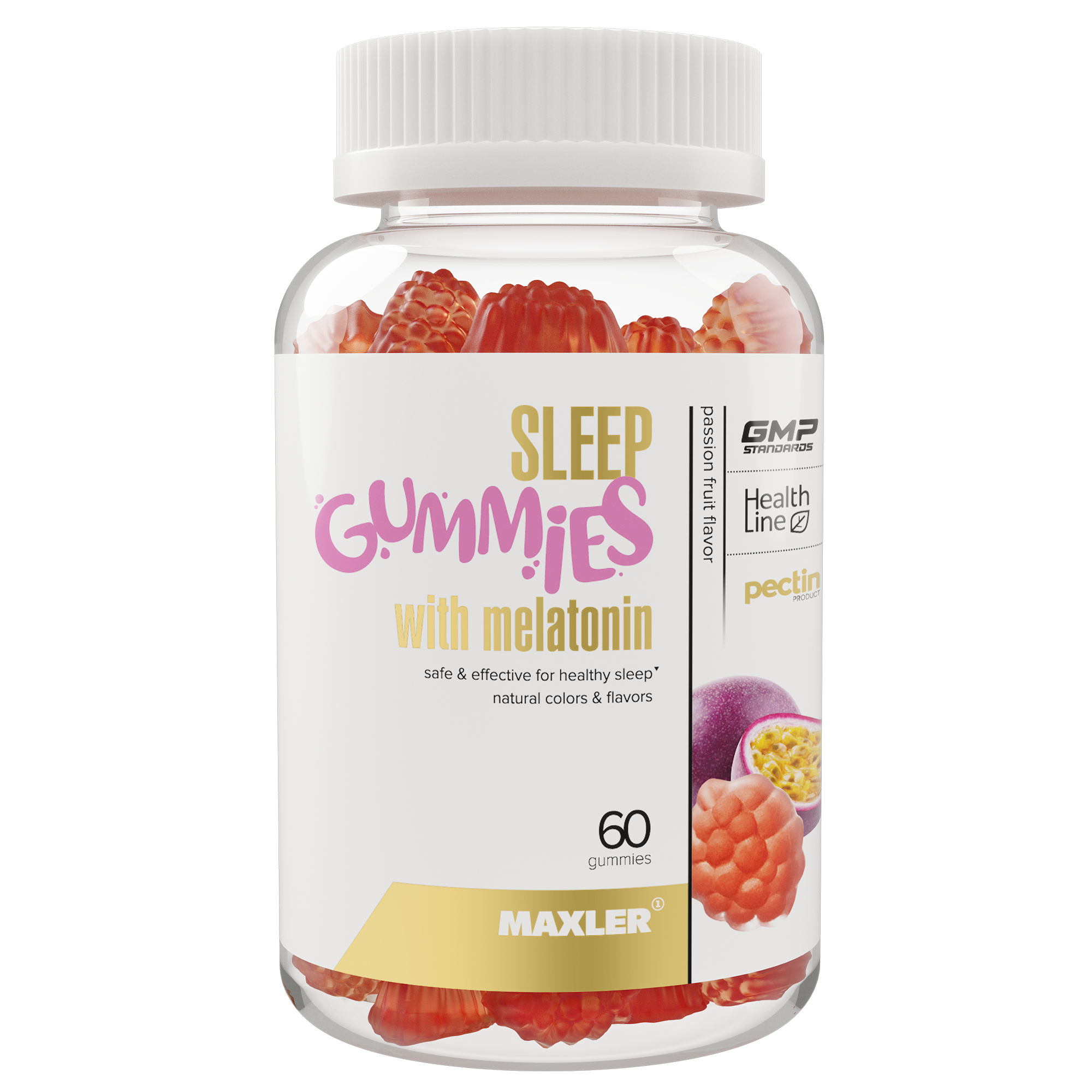 Жевательные мармеладки Maxler Sleep Gummies with Melatonin, для сна, маракуя, 60 пастилок