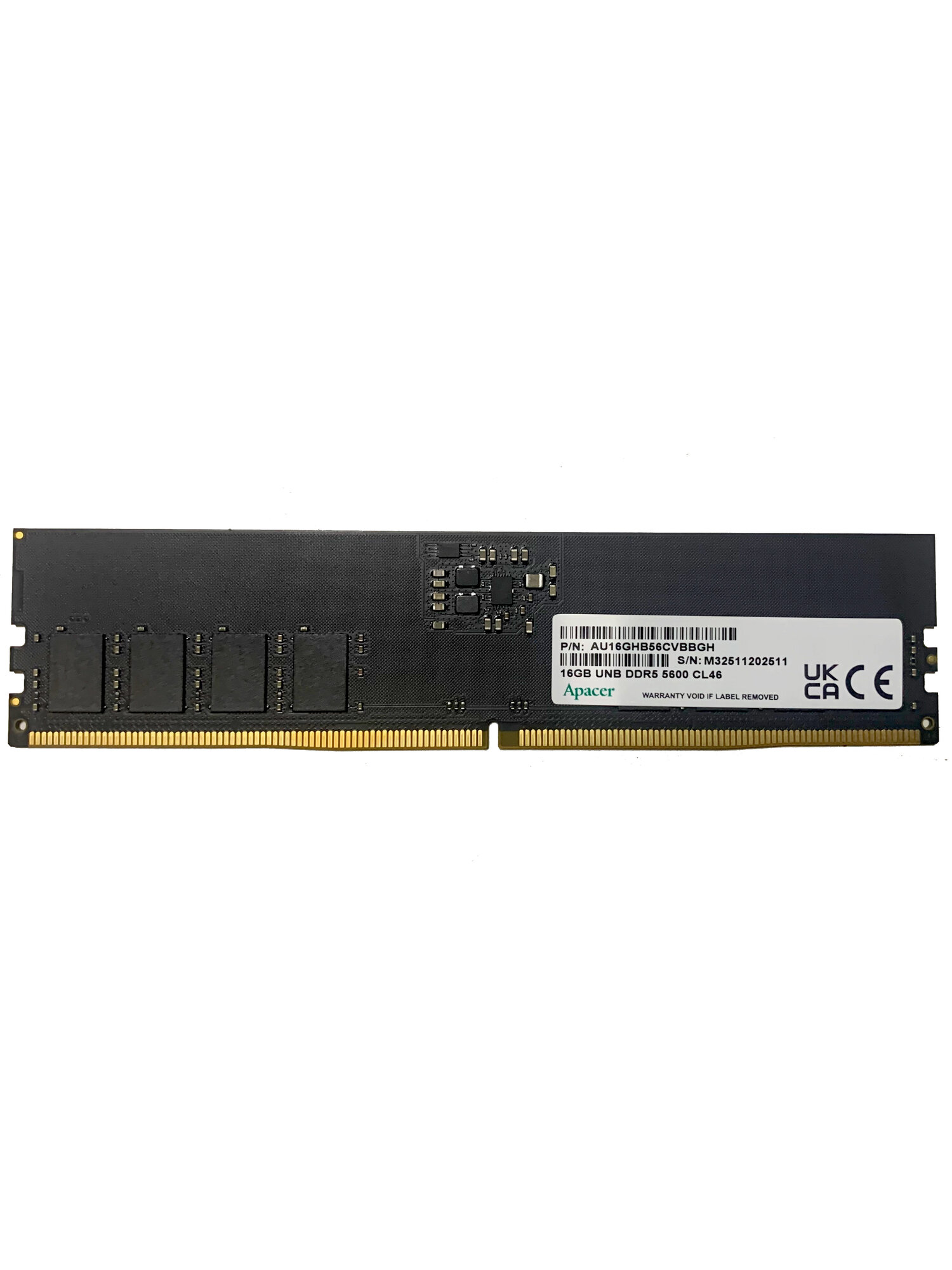 Оперативная память APACER 16GB DDR5-5600 DIMM, без радиатора