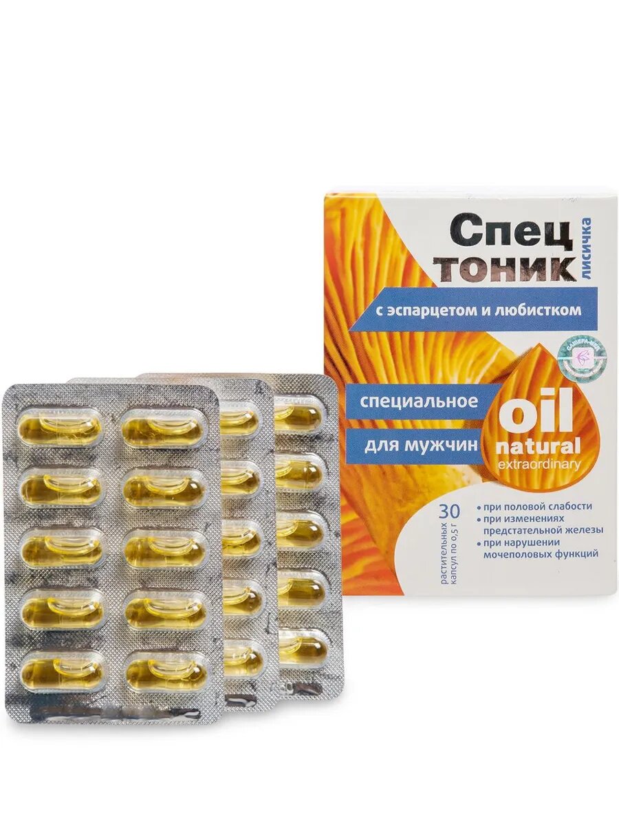 Спецтоник лисичка масло экстраординарное Для мужчин, 30 капс