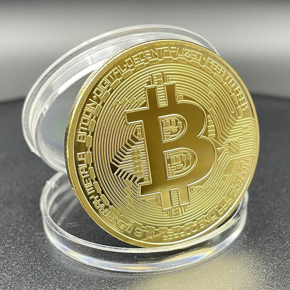 Сувенирная монета биткоин 40мм 1 штука