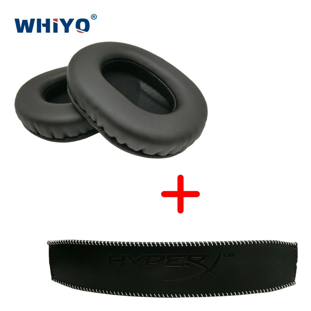 Бархатно-кожаные амбушюры для HyperX Cloud Alpha, S Black-1-White