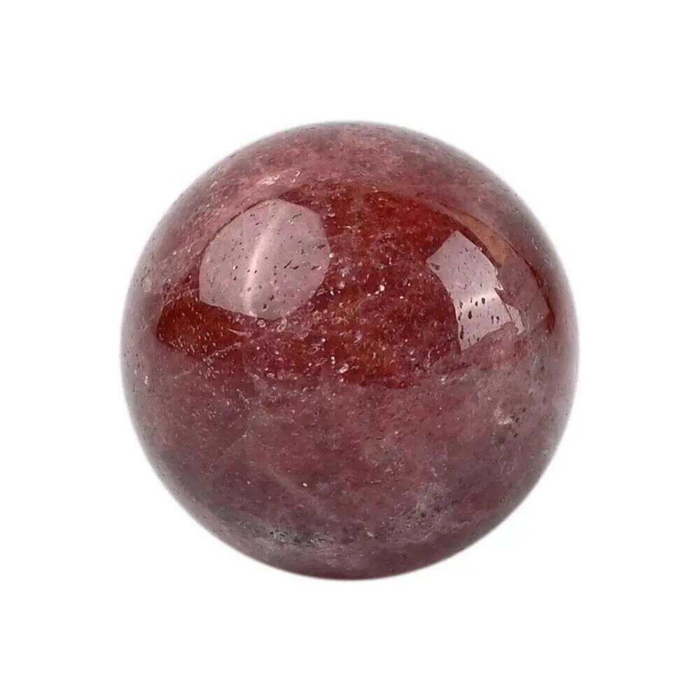 Кварц клубничный, шарик, 2.5 см, бордовый