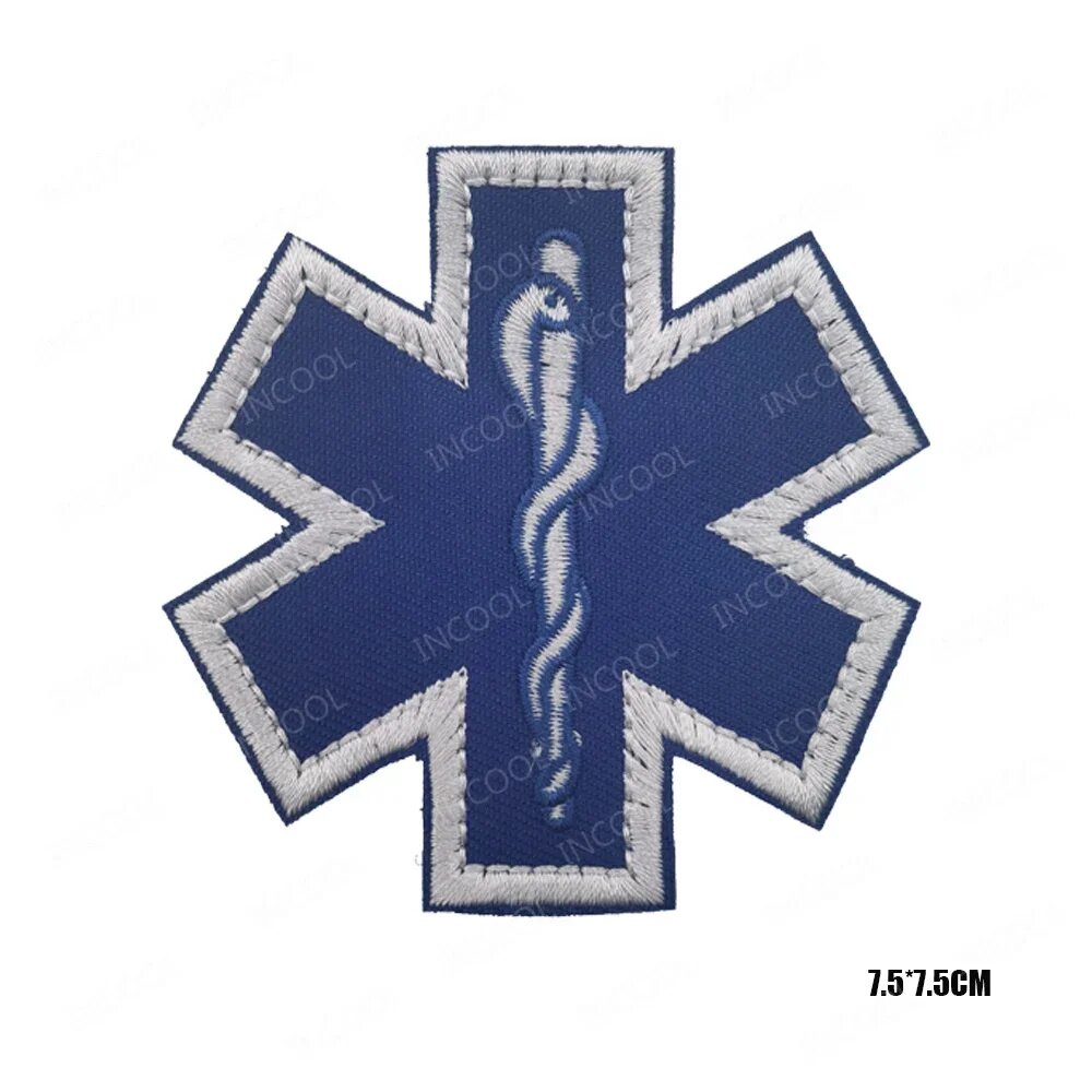 Вышивка Медицинский крест EMS EMT, 8 см, темно-синий