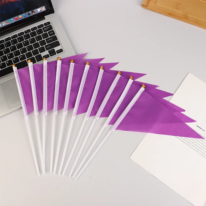 Цветные сигнальные флажки из пластика 10 шт Purple