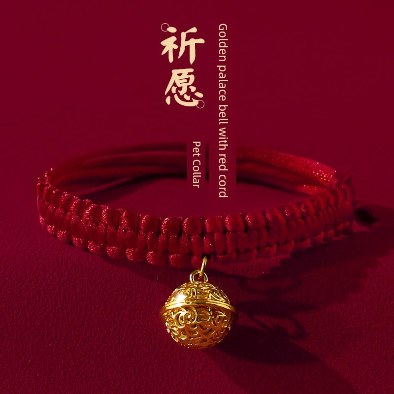 Ошейник для кошек и собак с новогодним шарфом, колокольчиком и замком для долголетия, ошейник-ожерелье для питомцев,