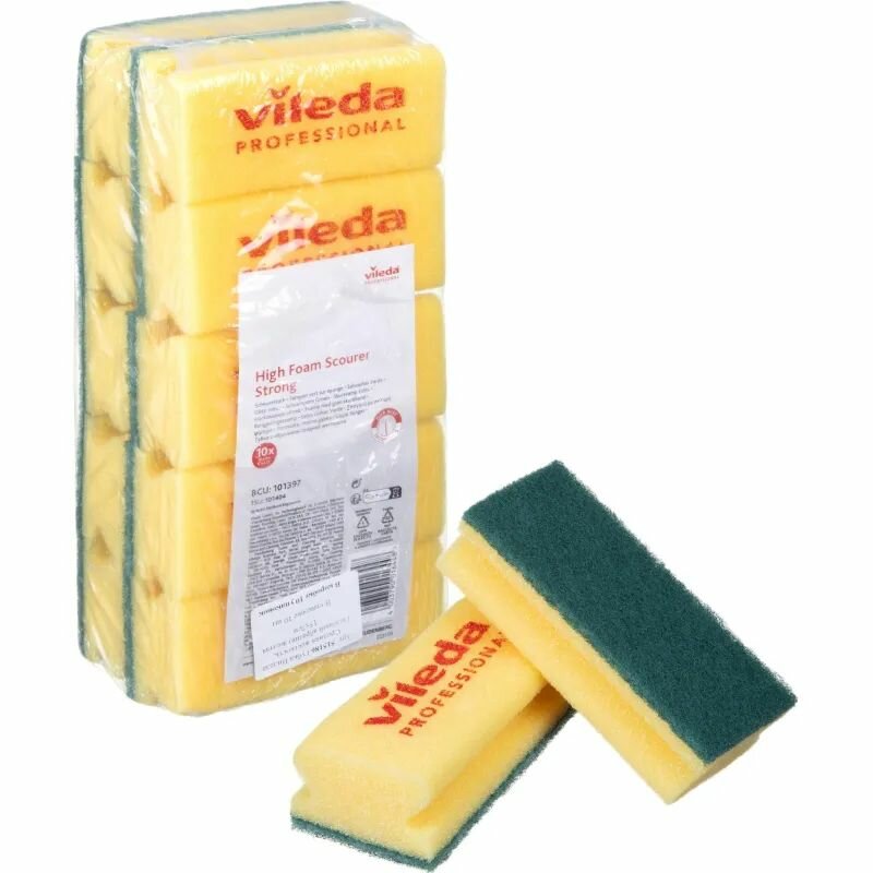 Губки абразивная Vileda средней жесткости, 7, 10шт. 101404