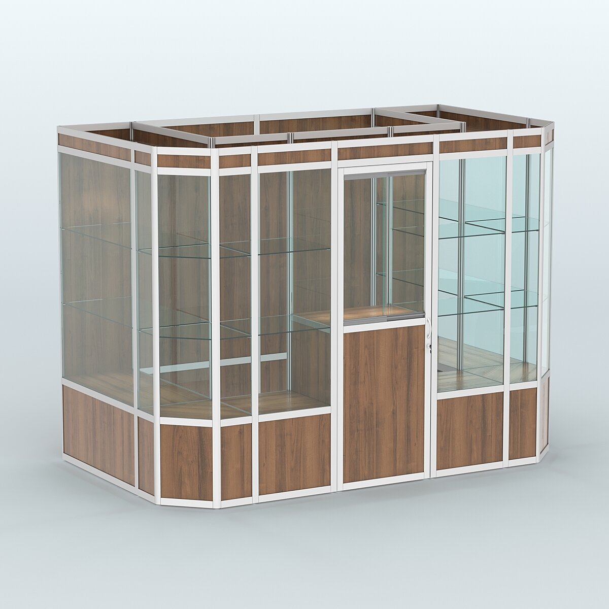 Павильон из профиля пристенный №10а (4,05 кв. м), Орех