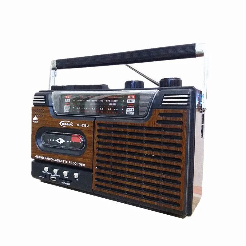 YUEGAN YG-336U Кассетный плеер коричневый 4BAND RADIO CASSETTE RECORDER с FM-тюнером