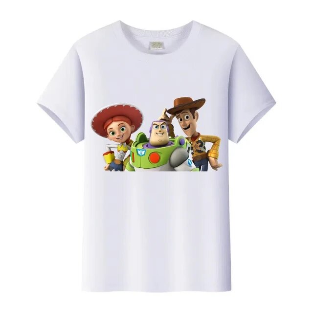 Милая детская футболка с рисунком из мультфильма «История игрушек» от Disney, женская футболка с коротким рукавом, мужская футболка, семейная футболка для девочек, женская футболка.