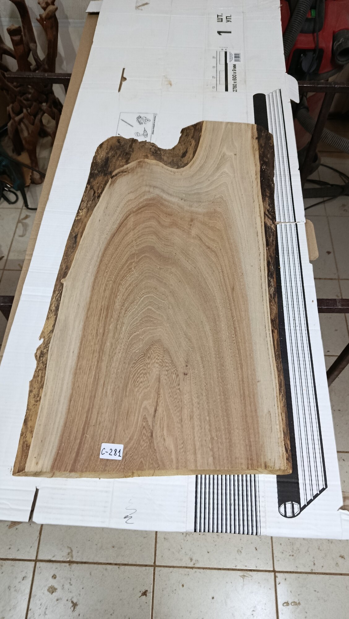 Слебы из массива карагача 72х35х2,5см(С281), калиброванный, высушенный