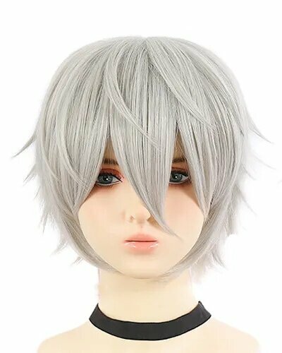 Короткий парик для косплея аниме на Хэллоуин-белое