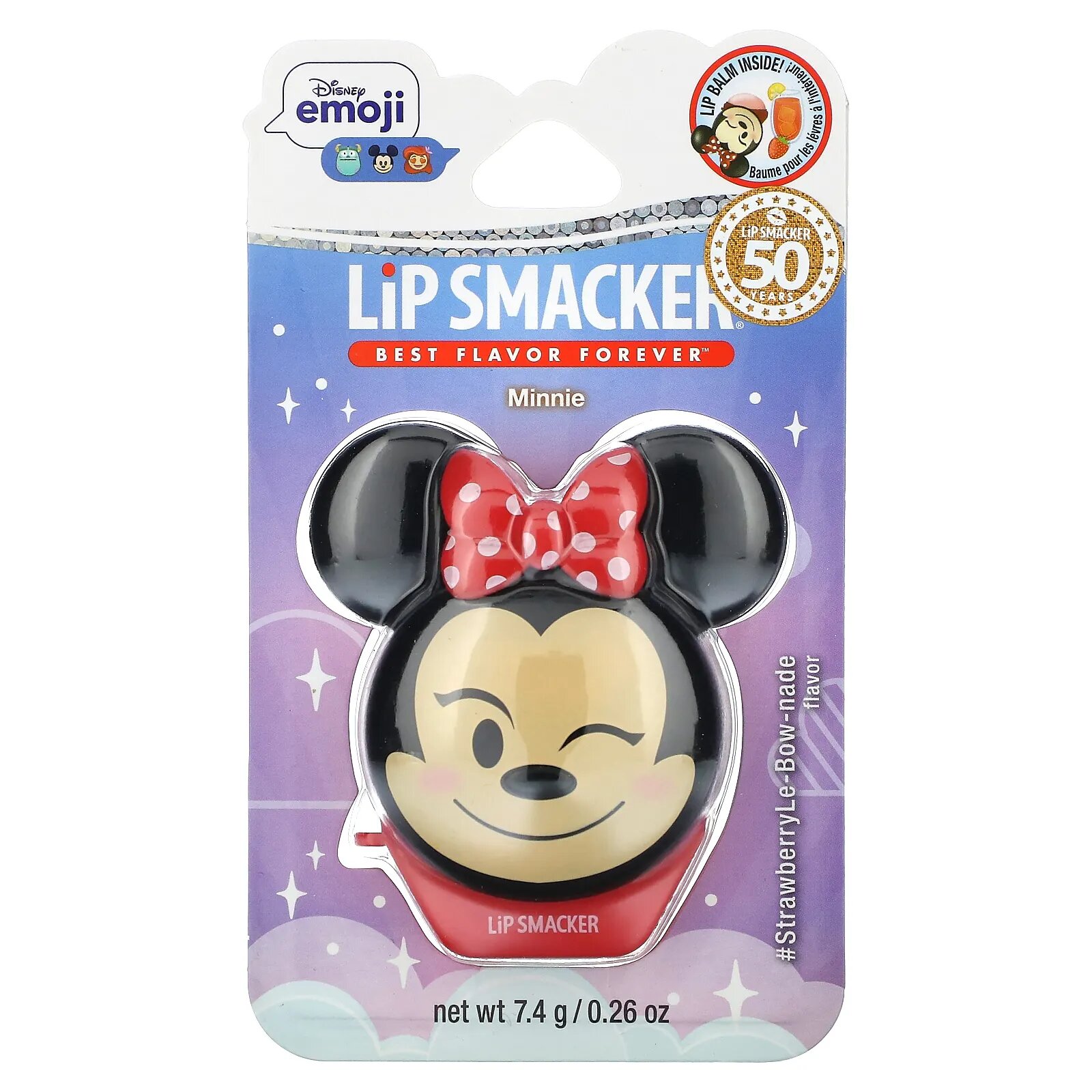 Бальзам Lip Smacker Disney Minnie, клубничный, для губ, увлажняющий, 7.4 г