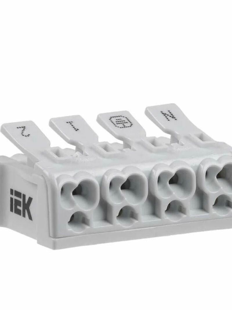 Клемма пружинная соединительная КСПз4-2L+N+PE IEK 10 шт