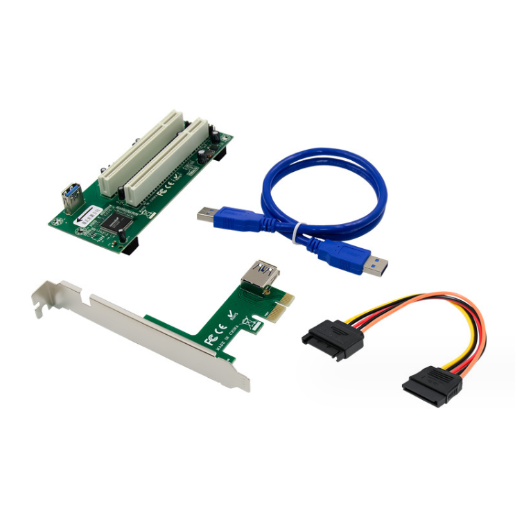 Адаптер PCIe в двухразъемный PCI с 5-контактным SATA разъемом для надежной работы