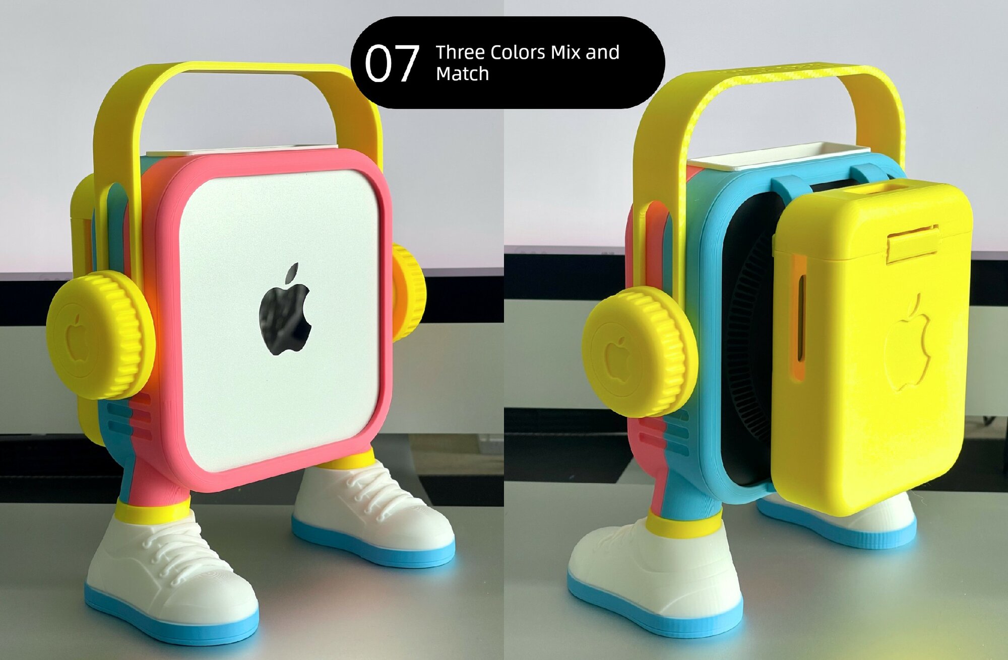 Трехцветный микс подставка для Mac mini 3D-печать большой рюкзак подходит для Акаши