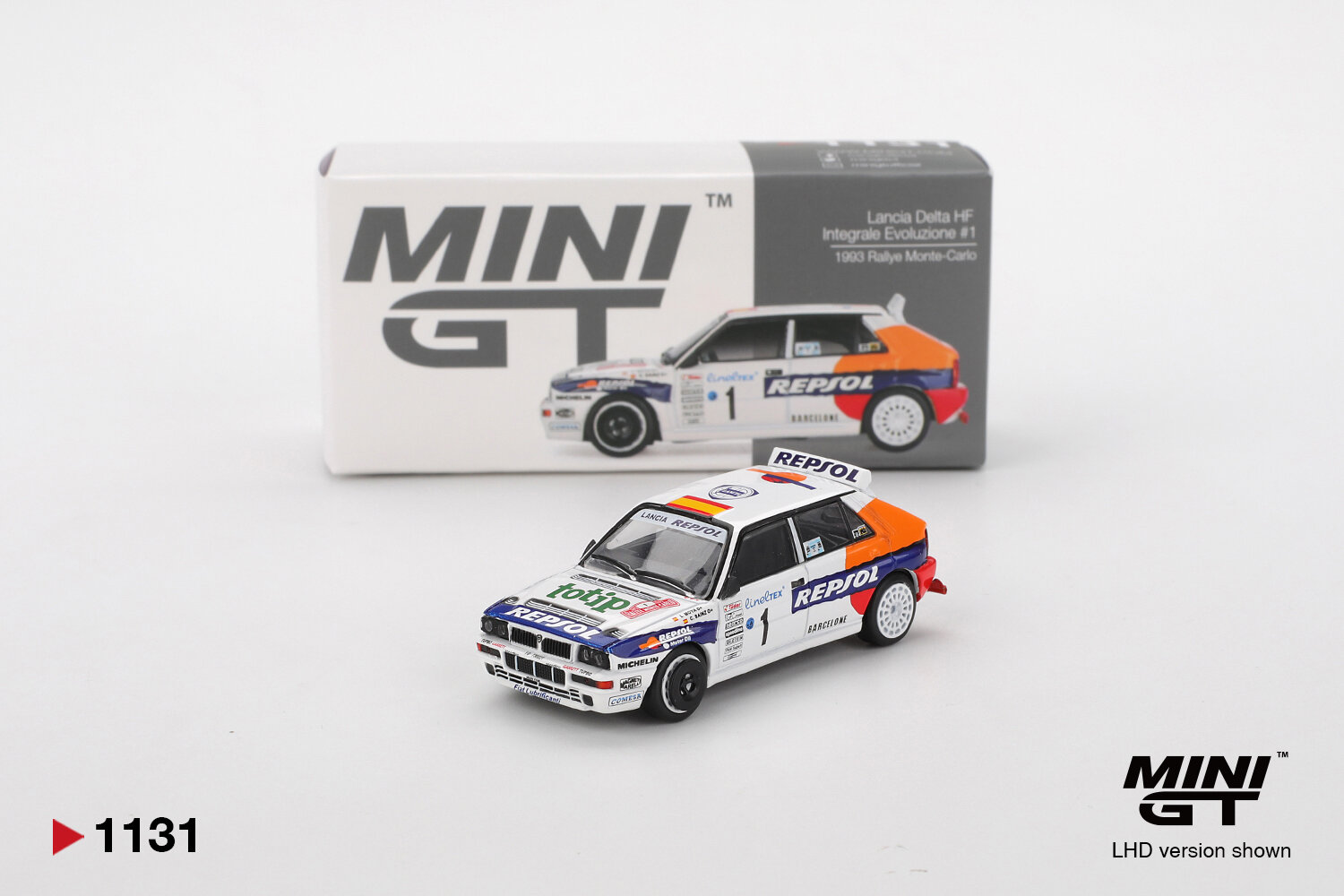 Коллекционная машинка MINI GT 1:64 Lancia Delta HF Integrale Evoluzione #1 white