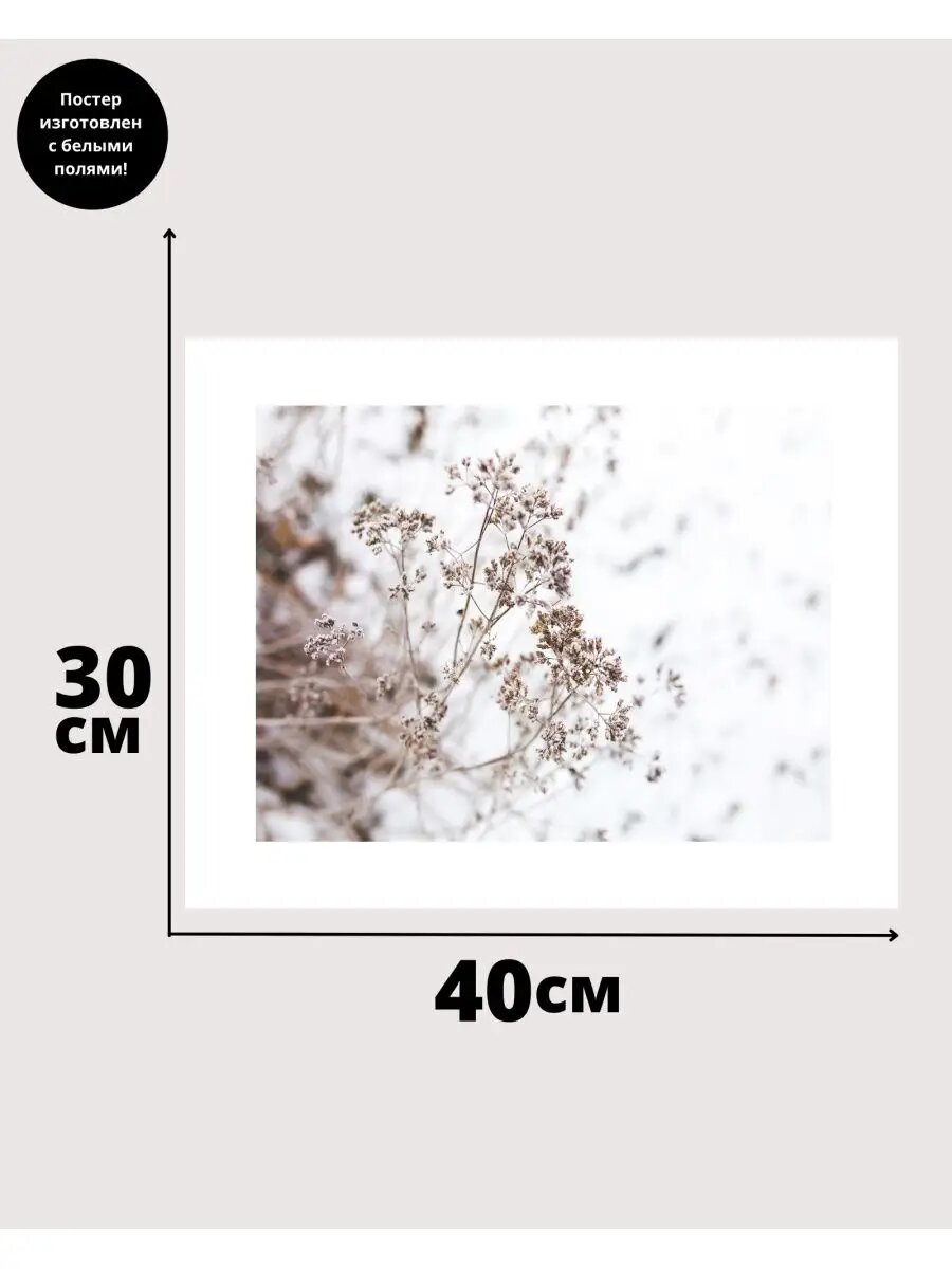 Зимний постер, 40 x 30 см (с полями), материал бумага, без рамы