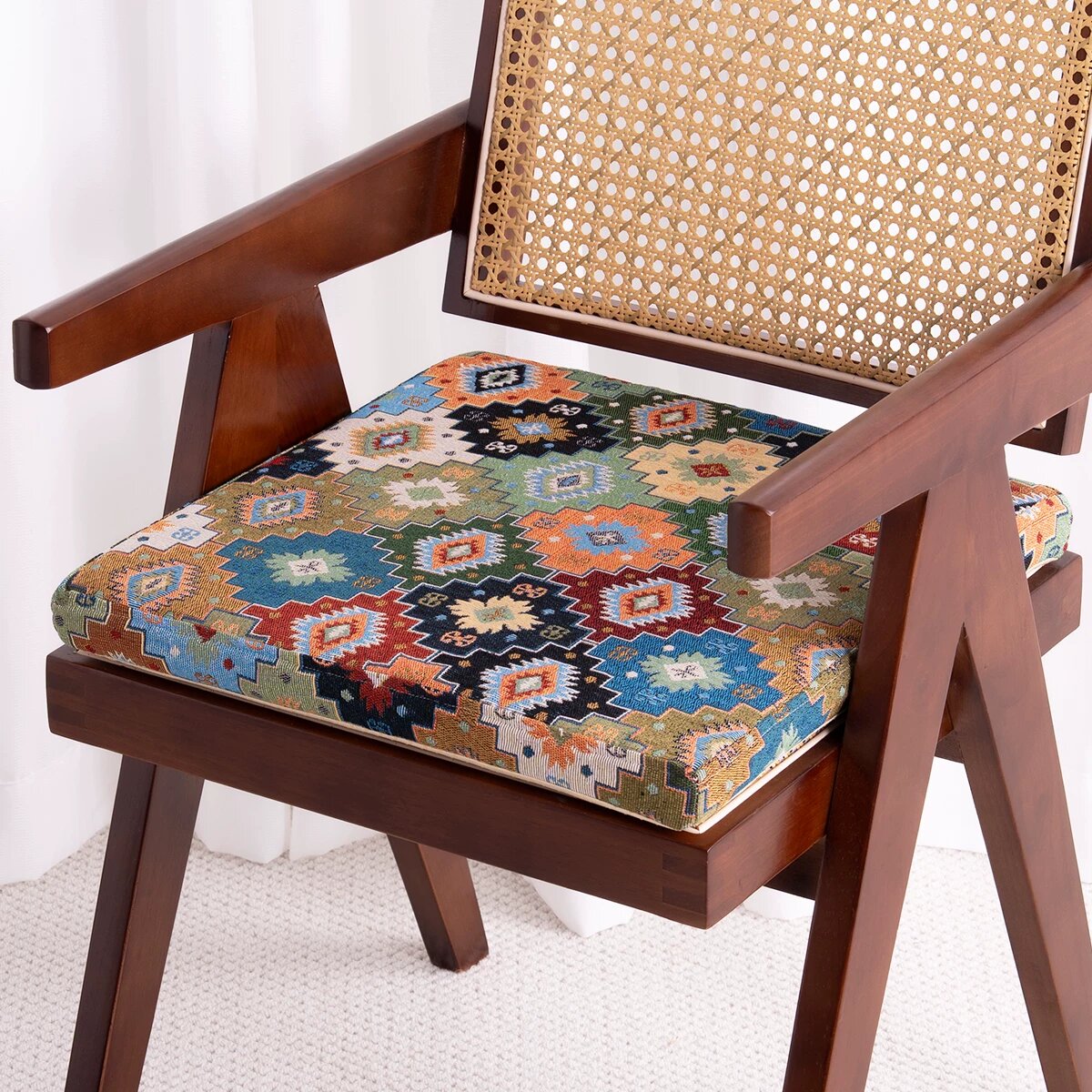 Подушка для сиденья ManYin Home в богемном стиле, нескользящая, из пены с эффектом памяти, квадратная, для стула