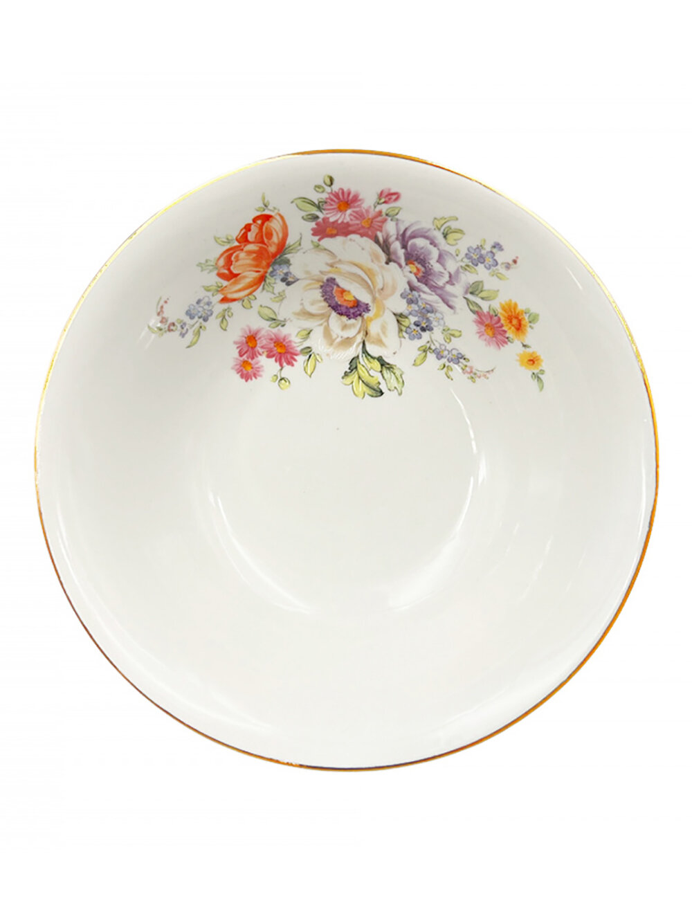 Набор фарфоровых салатников 4 шт. 680 мл. "Мейсенский букет" отводка люстром 4 шт. Дулево