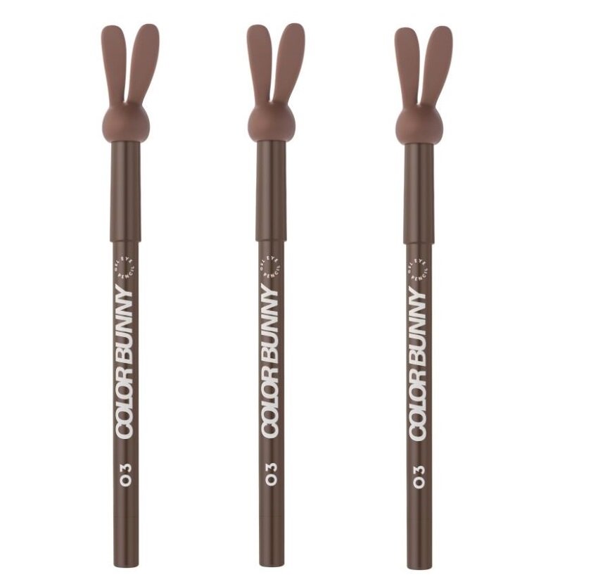 Карандаш Love Generation для глаз гелевый Gel Eye Pencil Color Bunny, тон 03 коричневый, 1,3 г - 3 штуки