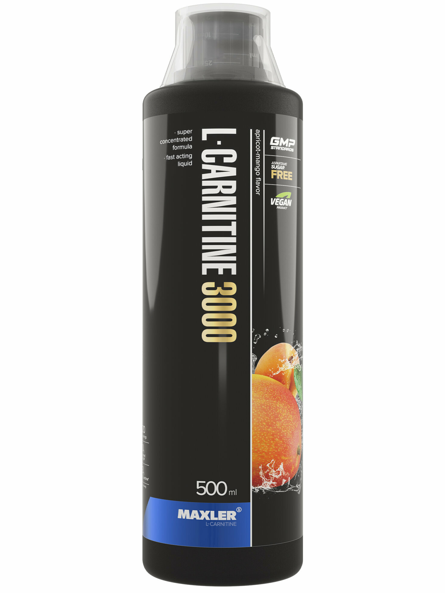 Л-Карнитин жидкий веганский Maxler L-Carnitine 3000 mg - 500 мл, абрикос-манго