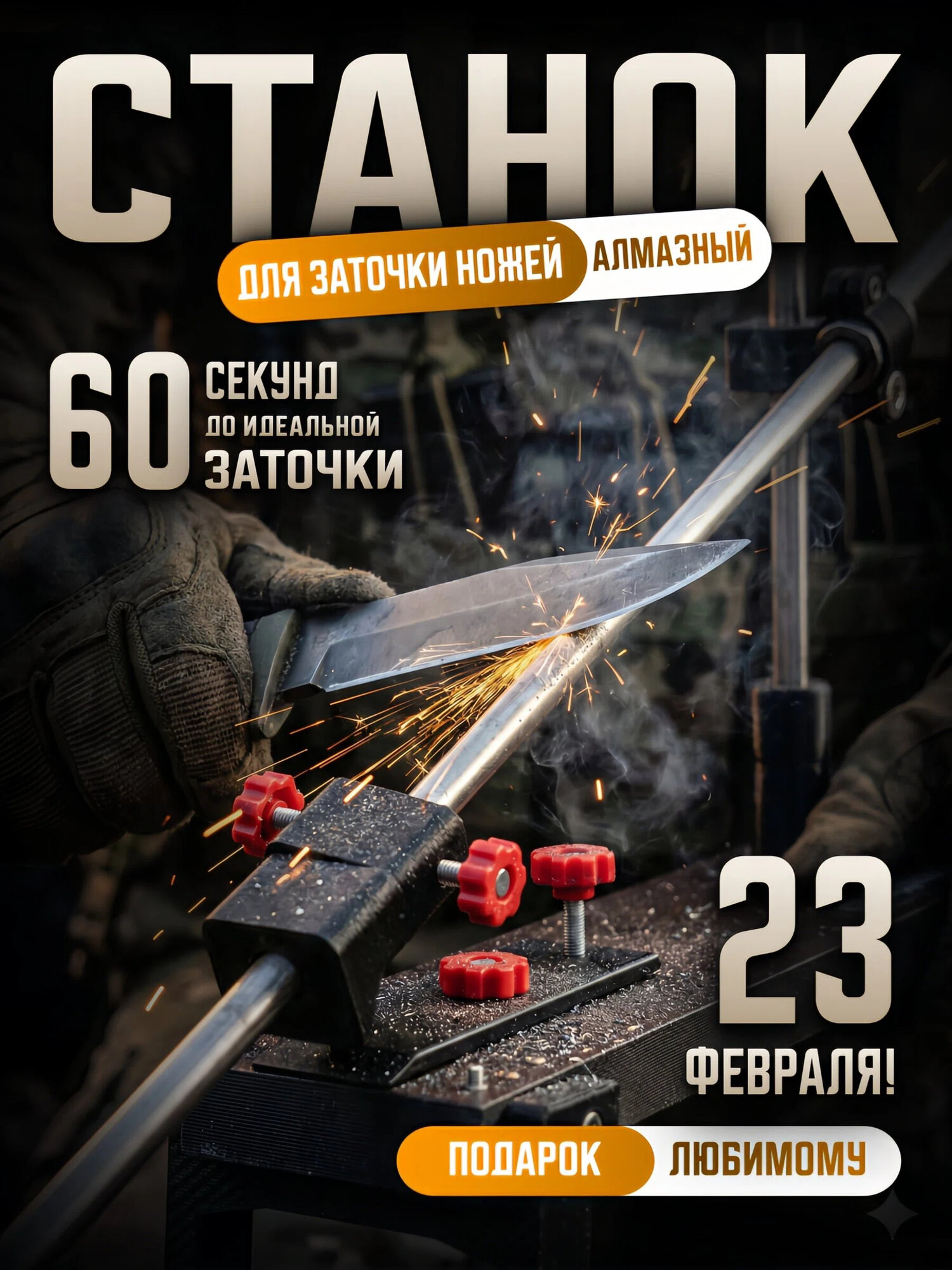 Точильный станок "Складишок Старт", ручной, упор, цвет коричневый, вес 670г