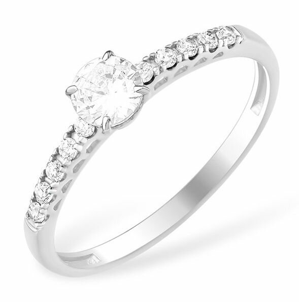Кольцо, серебро, 925 проба, фианит