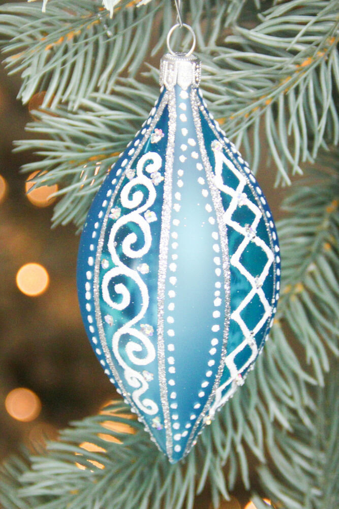Ёлочная подвеска кружевница синяя, 130 мм, Елочка С2015-син