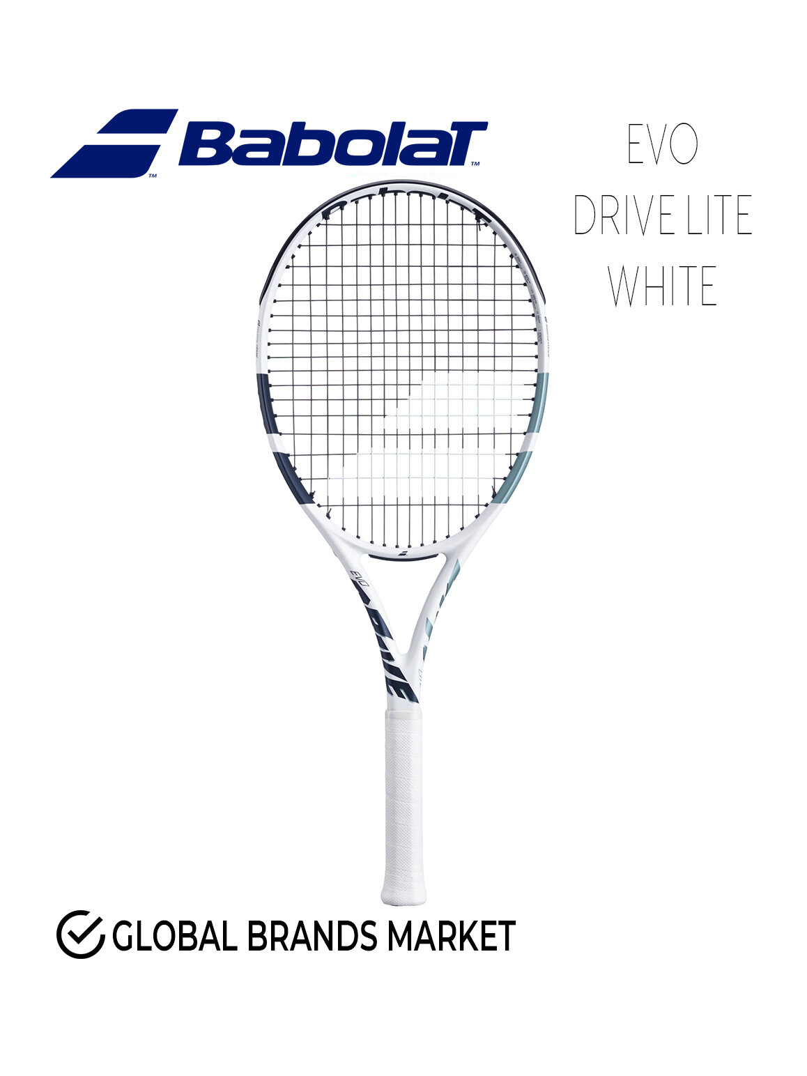 Теннисная ракетка Babolat Evo Drive Lite White (2025) 101548, ручка: 2, 255 гр