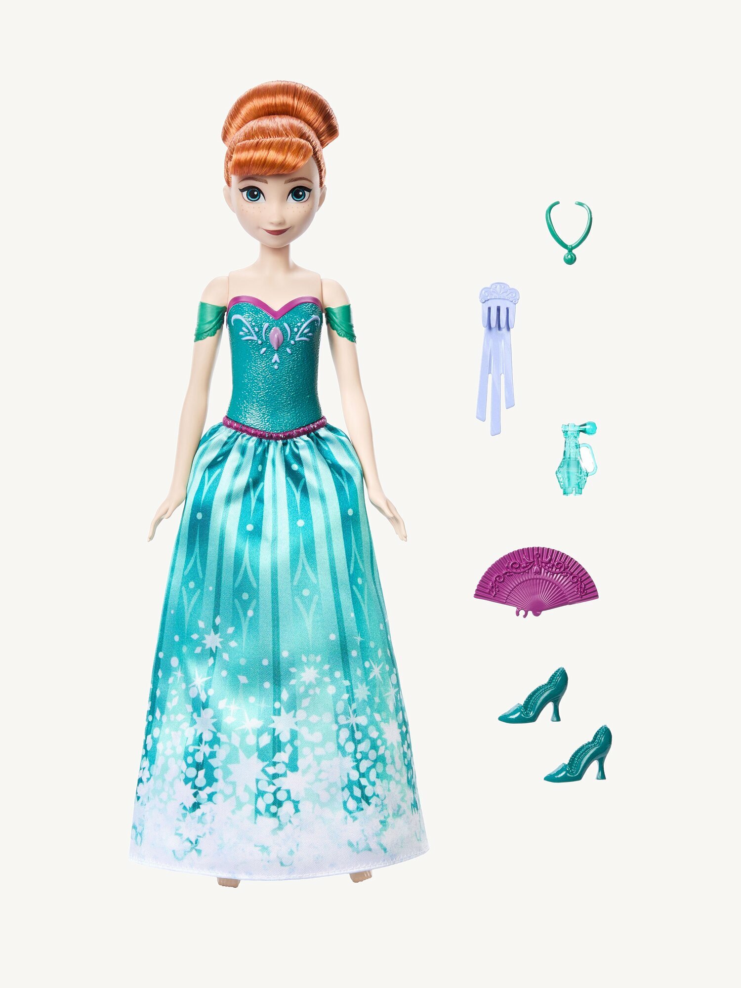 Кукла Mattel Disney Princess Frozen Принцесса Анна JBG60, бирюзовый