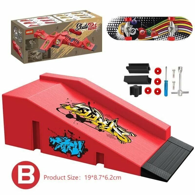 Парковый набор для скейтбординга с полосой препятствий, реалистичная симуляция фингерборда, портативный тренировочный набор для детей