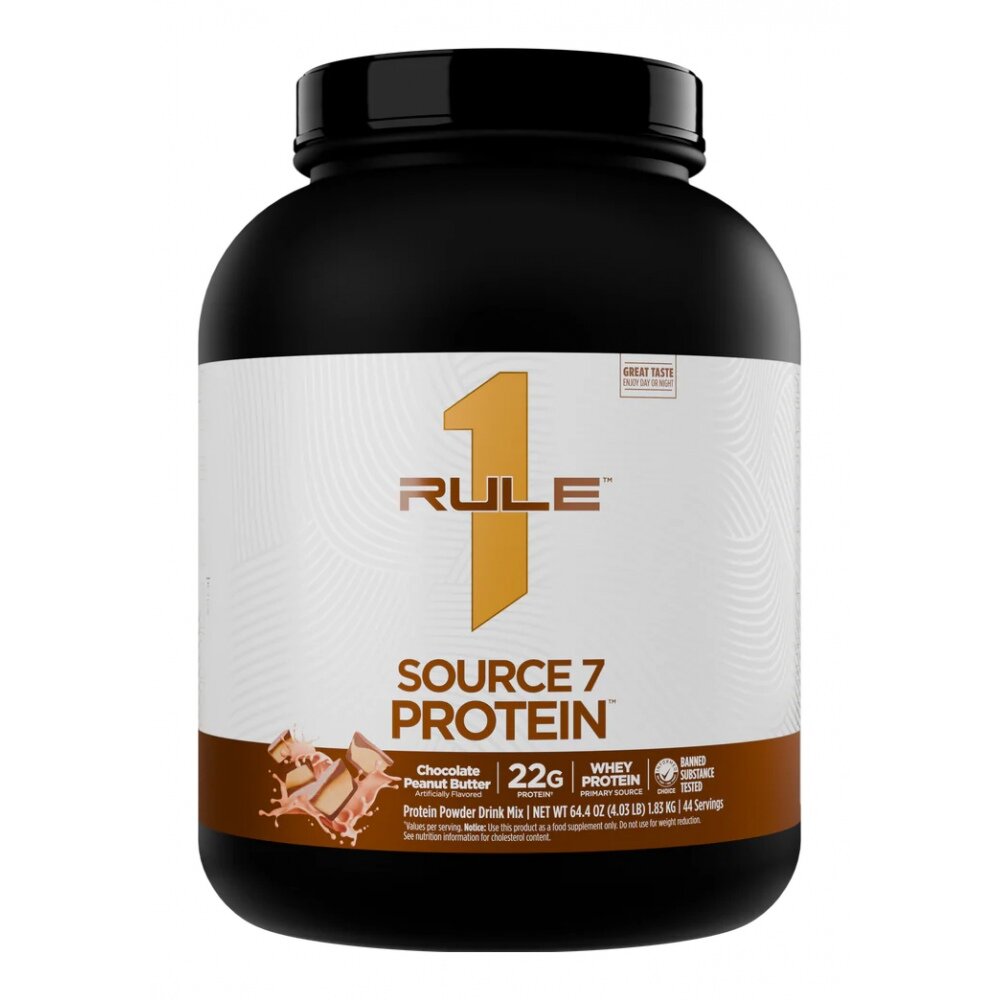 Протеин многокомпонентный Rule One (R1) Source 7 Protein, 1790-1800 г, Вкус Chocolate Peanut Butter / Шоколад Арахисовое Масло, Вес 1830 г