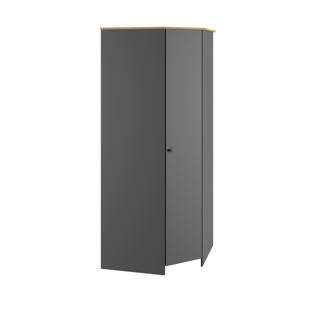 Шкаф для одежды угловой "Теодора", графит/золотой