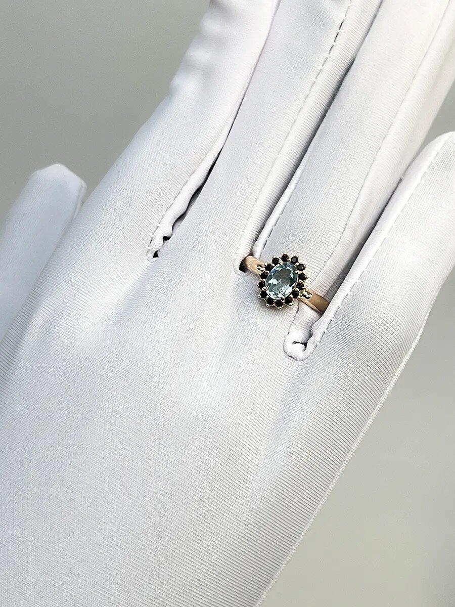 Кольцо, шпинель, топаз