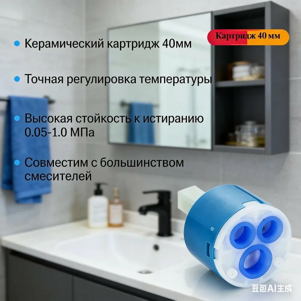Эксклюзивный картридж 40 мм для смесителей из керамики универсальный