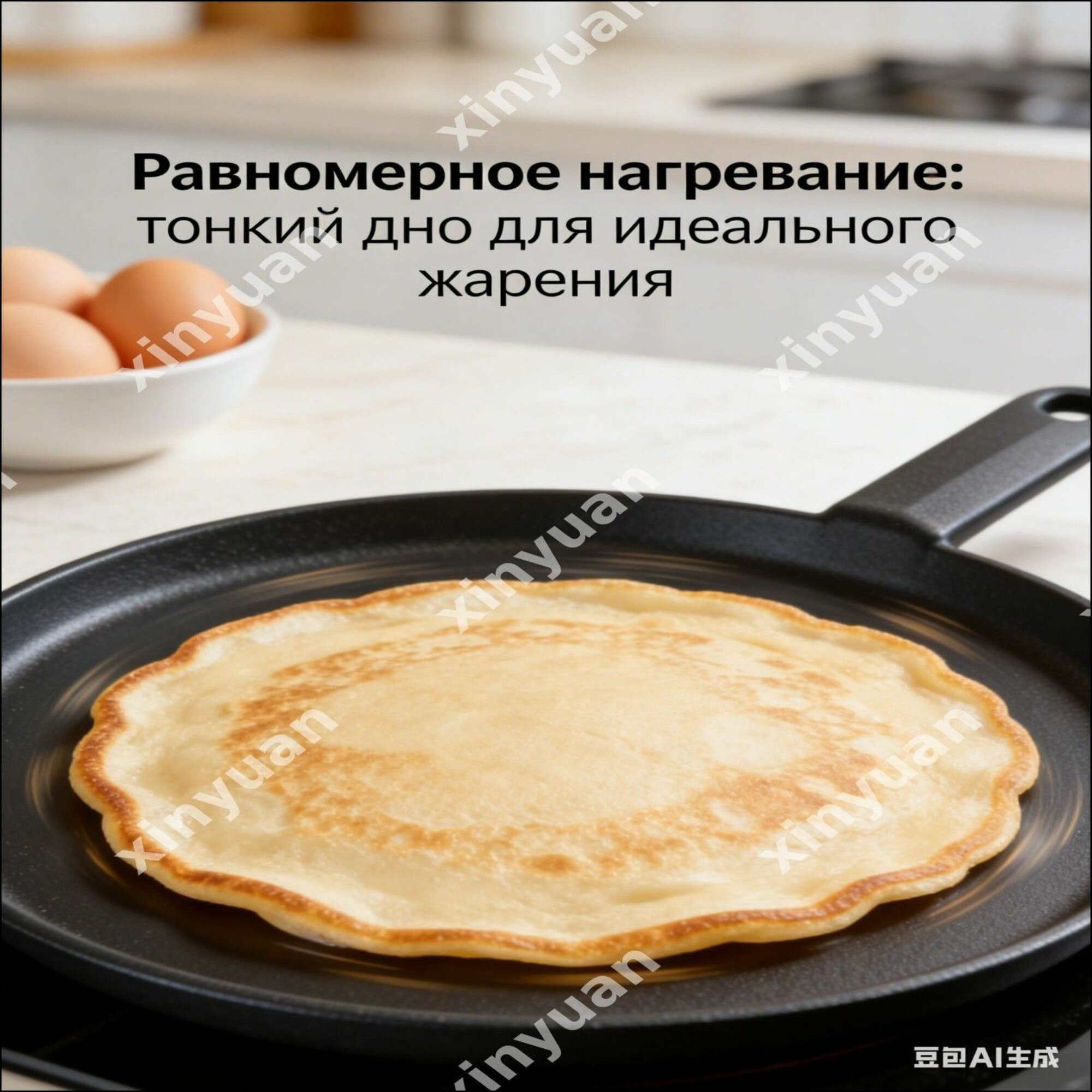 GEALFIS Сковорода для блинов , 20 см. Блинница с натуральным антипригарным слоем, долго держит тепло. Для газовой, электрической плиты и духовки. Прокалка в подарок