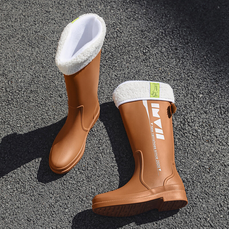 Женские резиновые туфли, модные резиновые сапоги, нескользящие высокие водонепроницаемые туфли, женские сапоги для воды, резиновые сапоги, женские кухонные резиновые туфлиРазмер обуви. EU:40