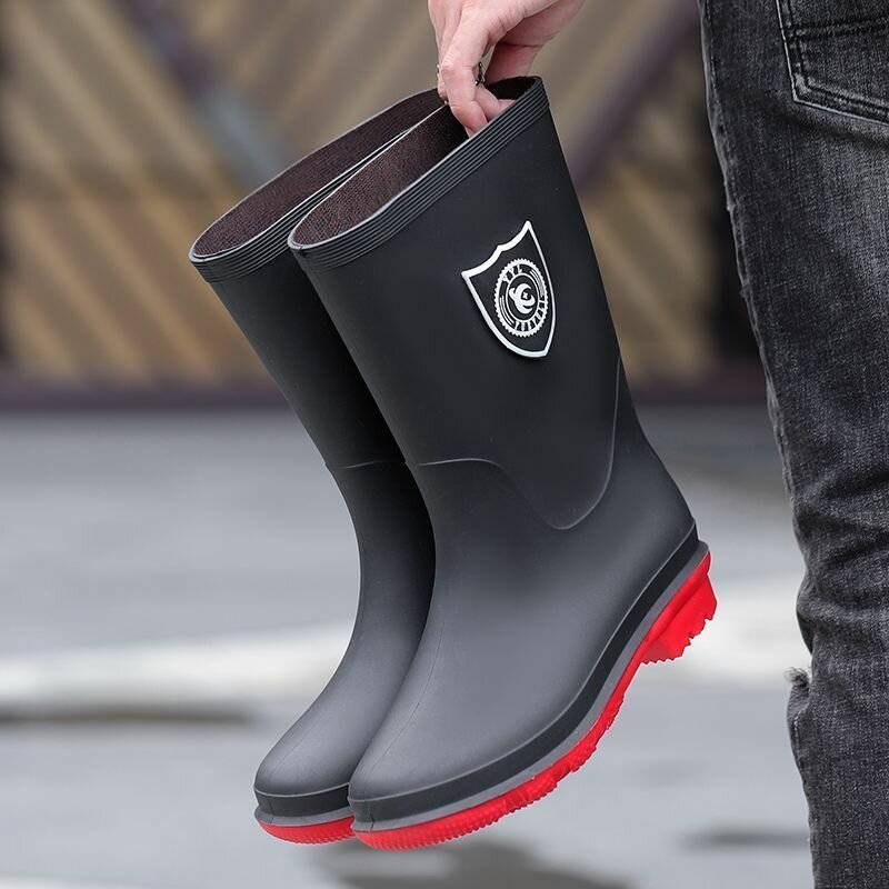 Резиновые сапоги, размеры 39-48, средний размер, водонепроницаемые, манжеты на шнурке, очень большой размер, мужские и женские, теплые, водонепроницаемые, на флисовой подкладке, съемные, нескользящие.