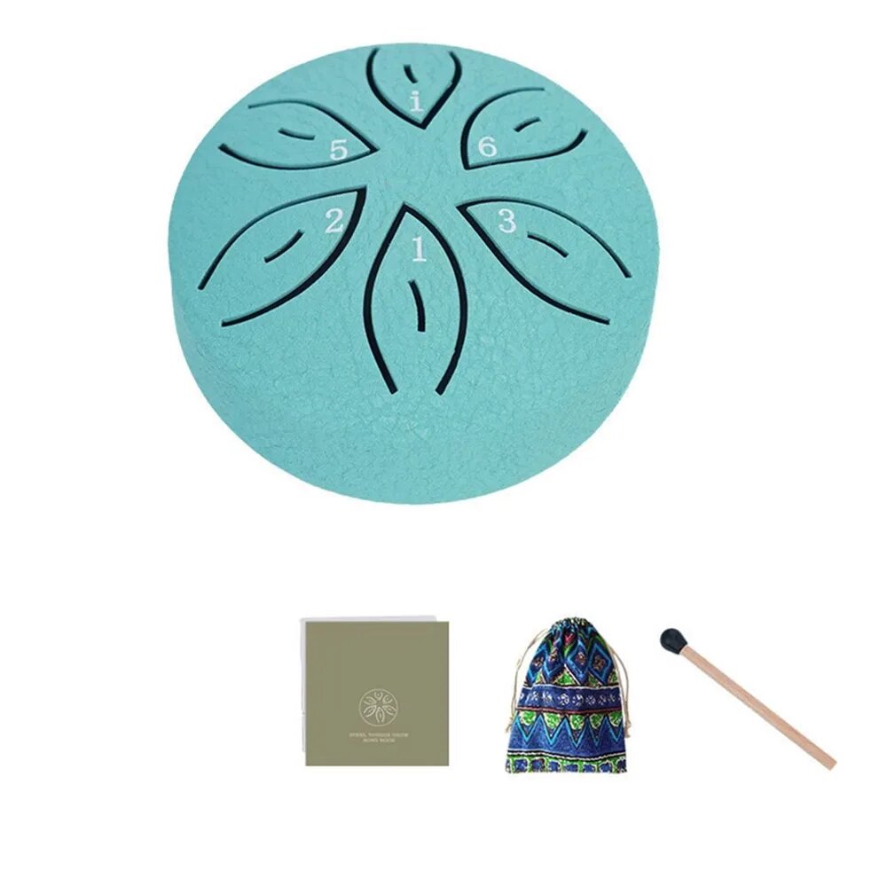 Мини-барабан Orff Instruments Crafts Hollow Drum 3 дюйма, 6 тонов, цвет Lake Blue