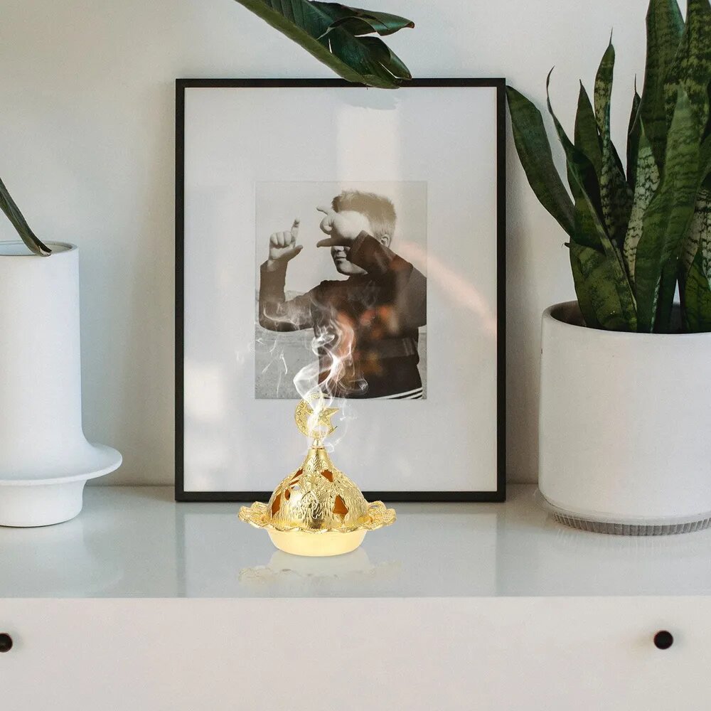 Декоративный настольный кадильник из сплава золотистого цвета, для дома и офиса