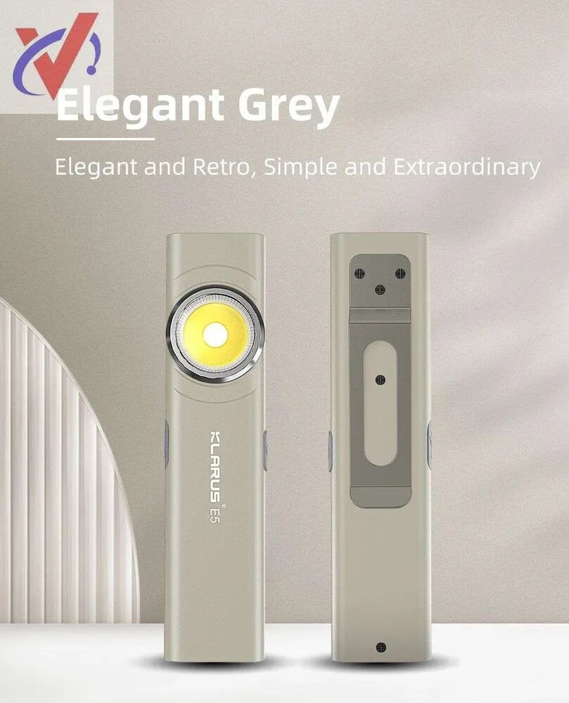 Фонарь ручной Klarus E5 Elegant Grey LED 2000 Lumens USB Rechargeable